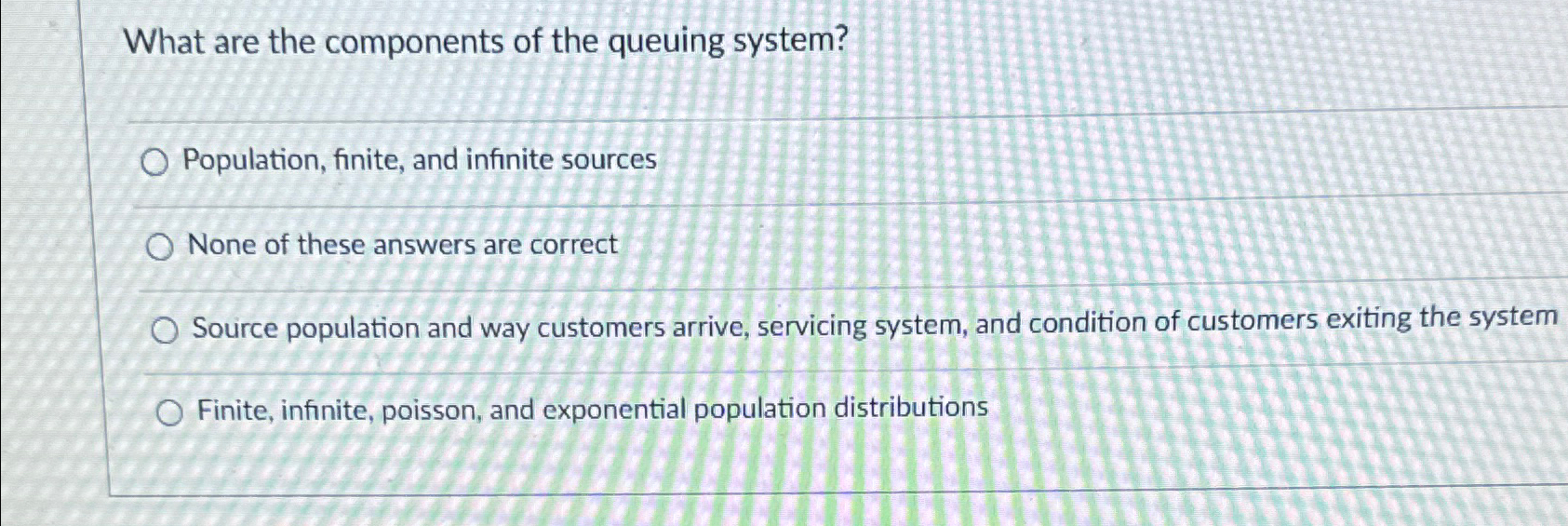 Solved What are the components of the queuing | Chegg.com