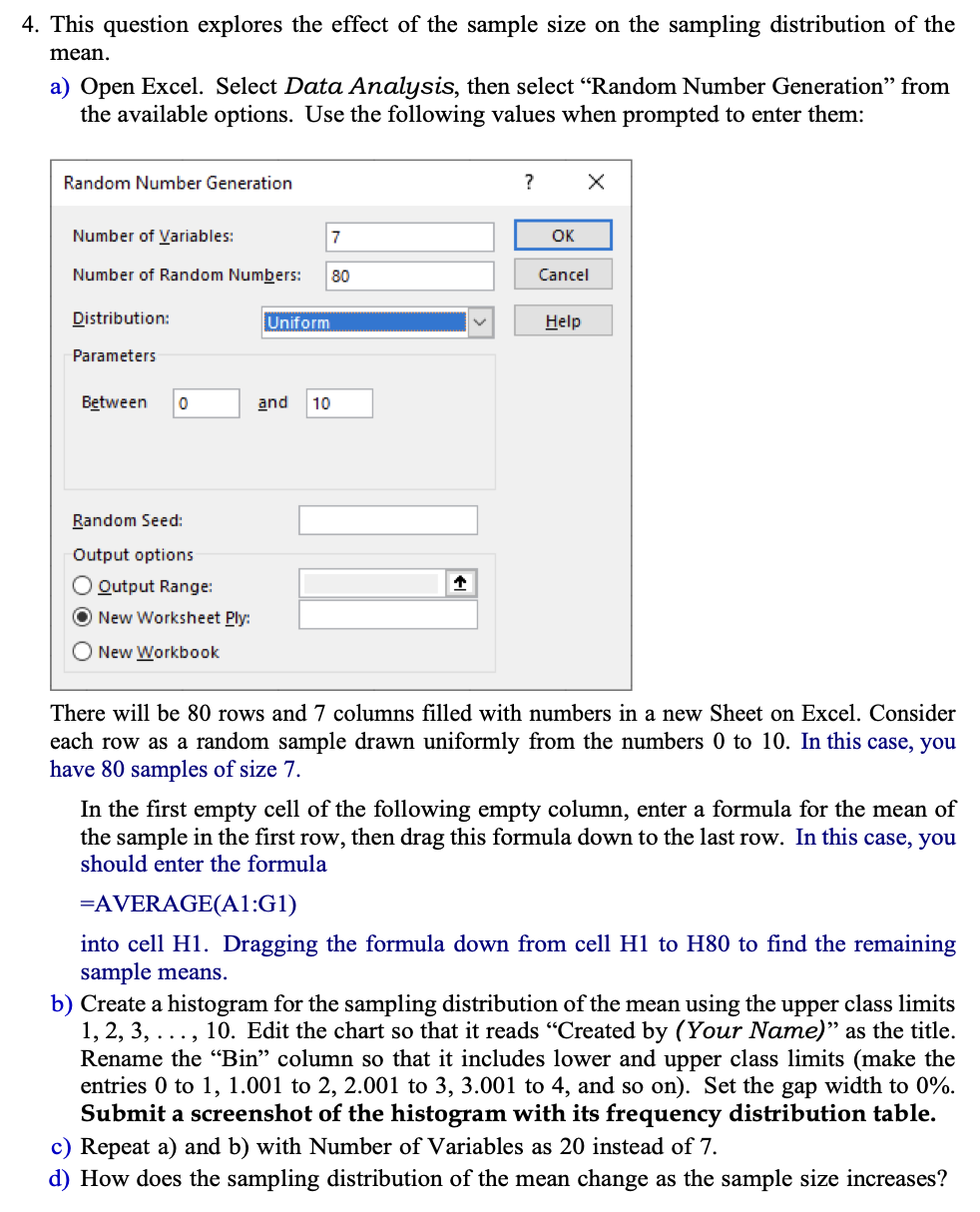 Solved This question explores the effect of the sample size | Chegg.com