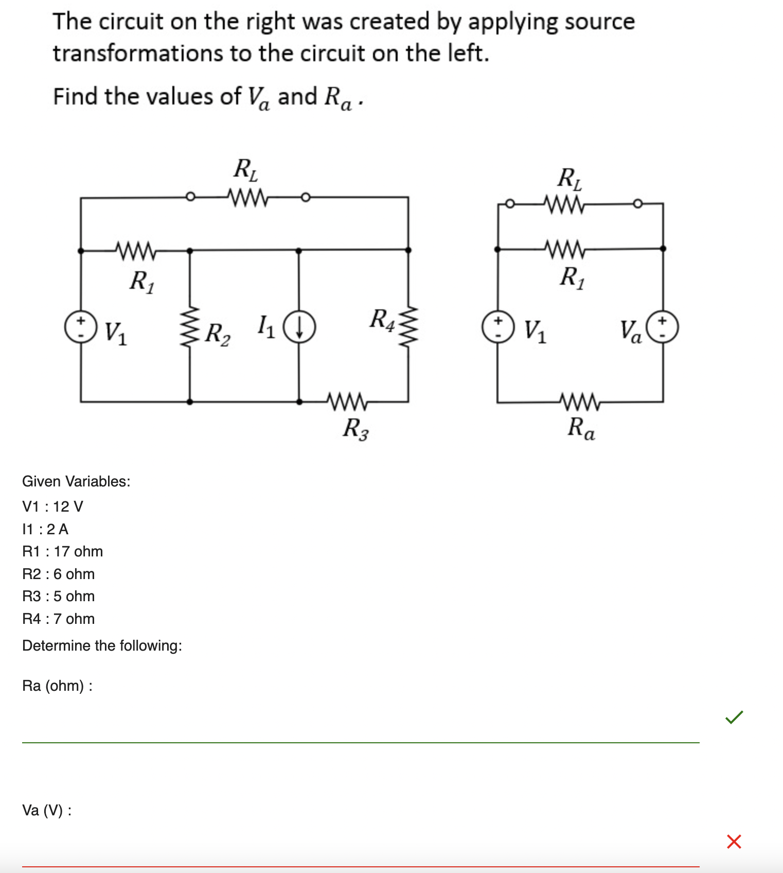 Solved The circuit on the right was created by applying | Chegg.com