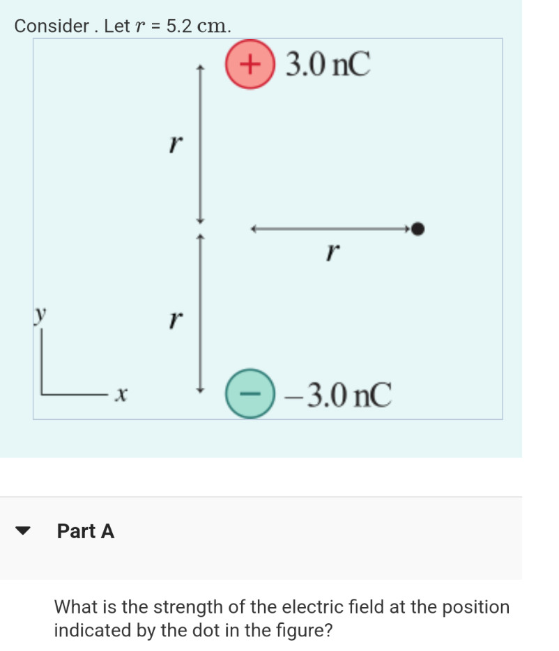 Solved Part AWhat is the strength of the electric field at | Chegg.com