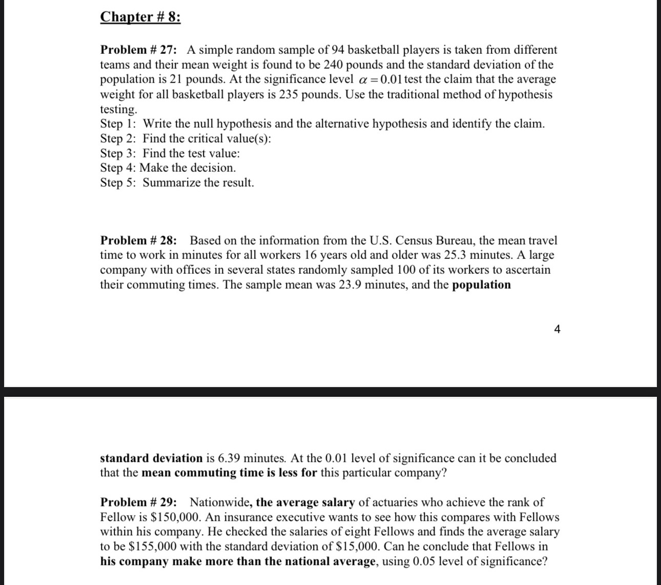 Solved Chapter # 8:Problem # 27: A simple random sample of | Chegg.com