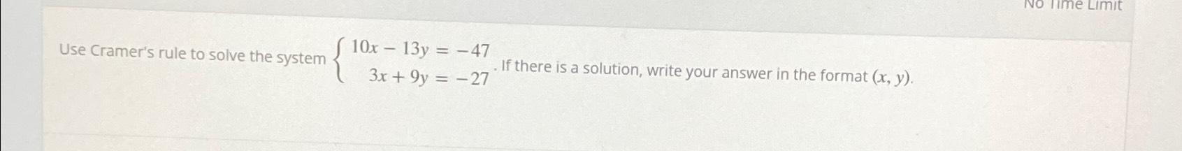 Solved Use Cramer's rule to solve the system | Chegg.com