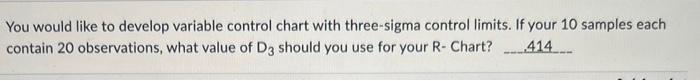 Solved You would like to develop variable control chart with | Chegg.com