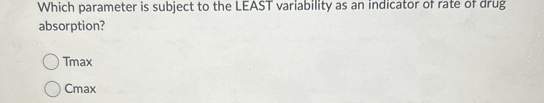 Solved Which parameter is subject to the LEAST variability | Chegg.com