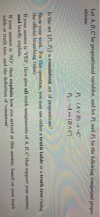Solved Let A, B, C be propositional variables, and let Pi | Chegg.com