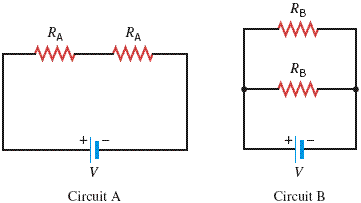 Solved The drawing shows two circuits, and the same battery | Chegg.com