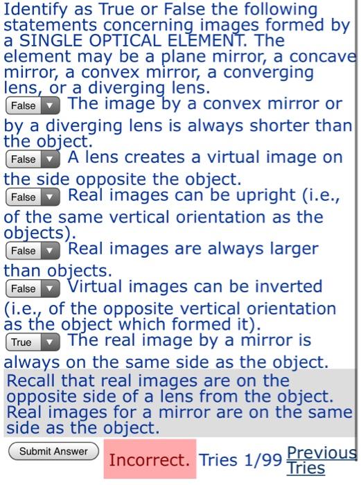 Solved Identify as True or False the following, statements | Chegg.com