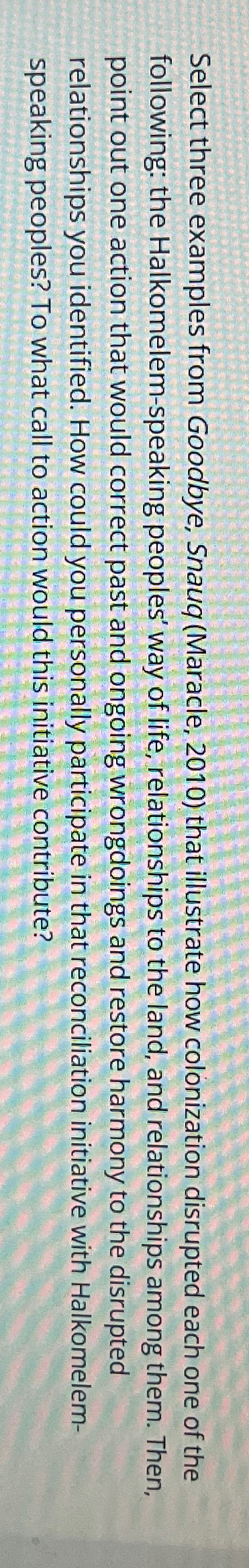 Solved Select three examples from Goodbye, Snauq | Chegg.com