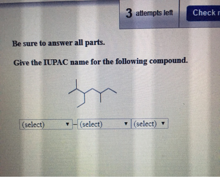 Solved 3 attempts left Checkr Be sure to answer all parts. | Chegg.com