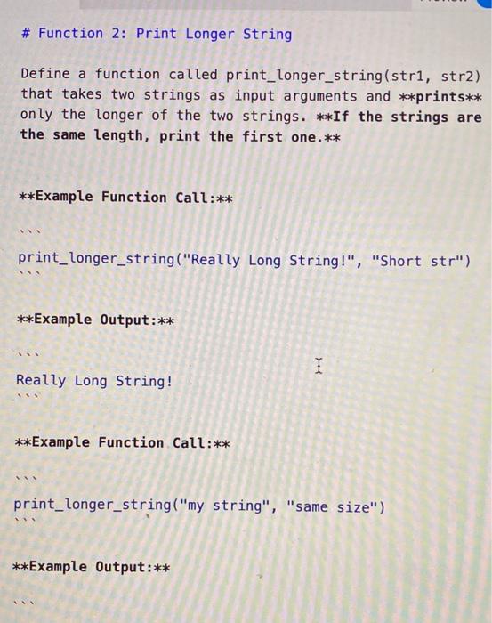 Solved 5 # Function 1: Get Smaller Num 5 7 Define a function | Chegg.com