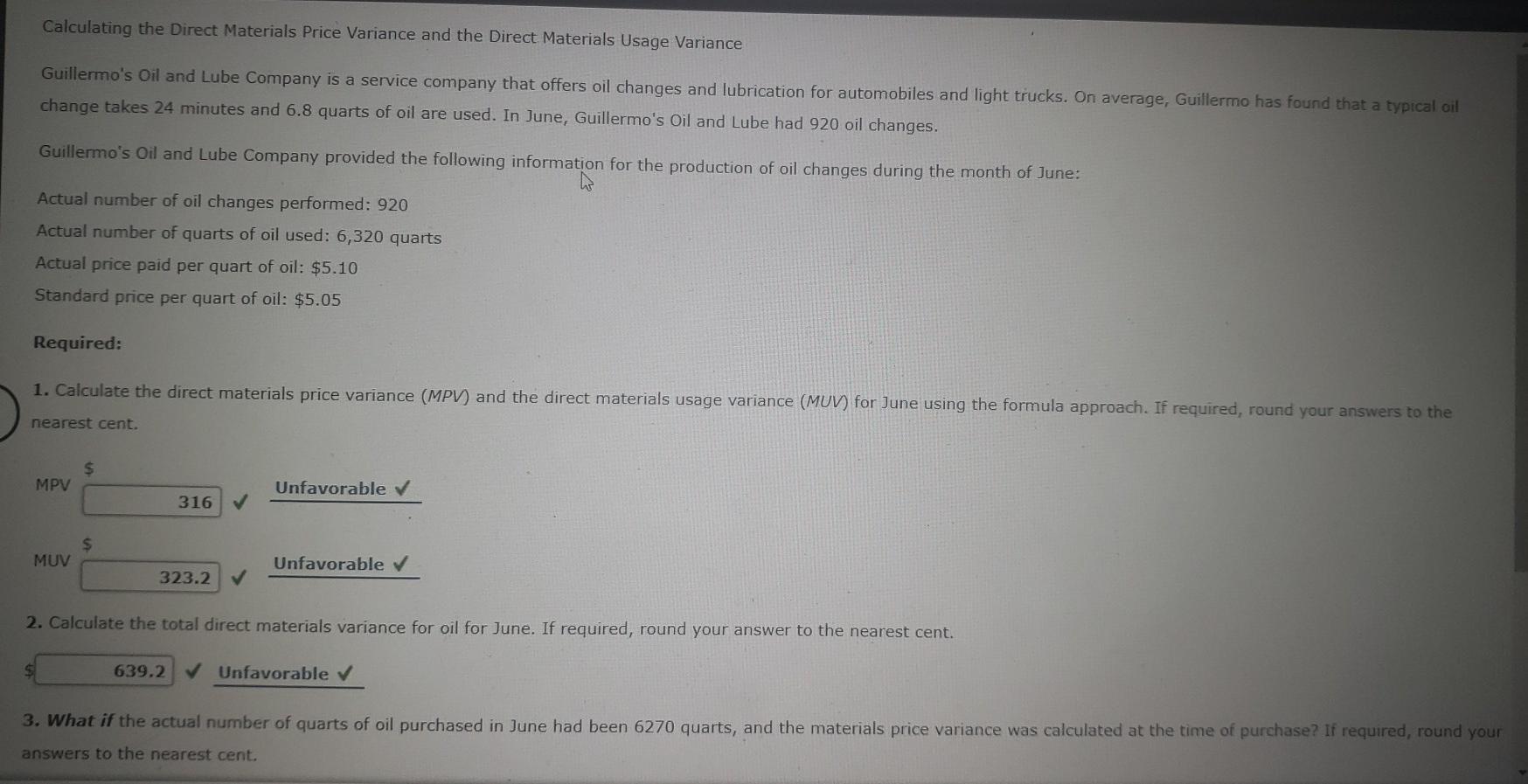Solved Calculating the Direct Materials Price Variance and | Chegg.com