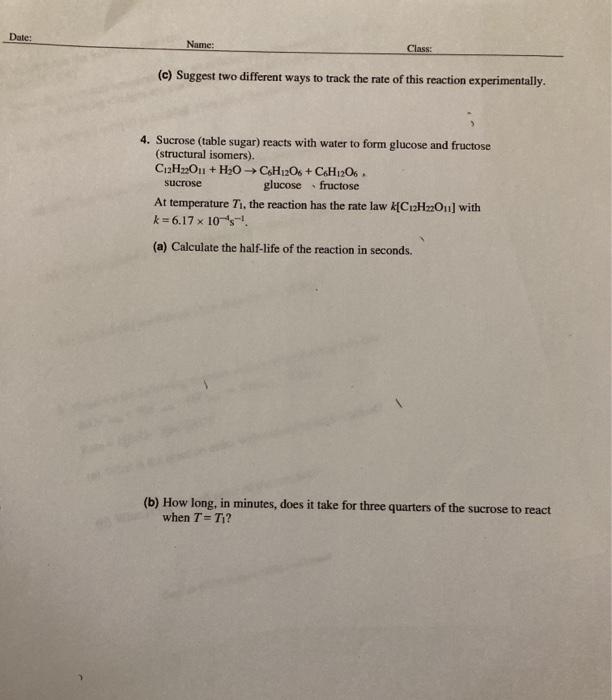 Solved Date: Name: Class: (c) Suggest two different ways to | Chegg.com