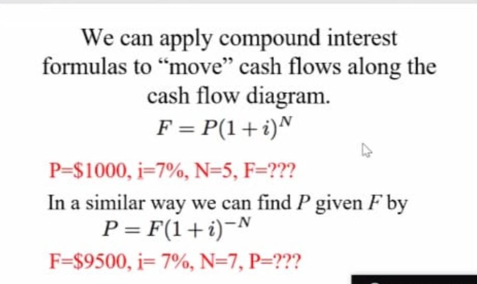 Solved We can apply compound interest formulas to “move” | Chegg.com