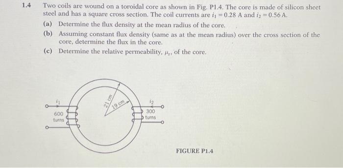 Solved 4 Two coils are wound on a toroidal core as shown in | Chegg.com