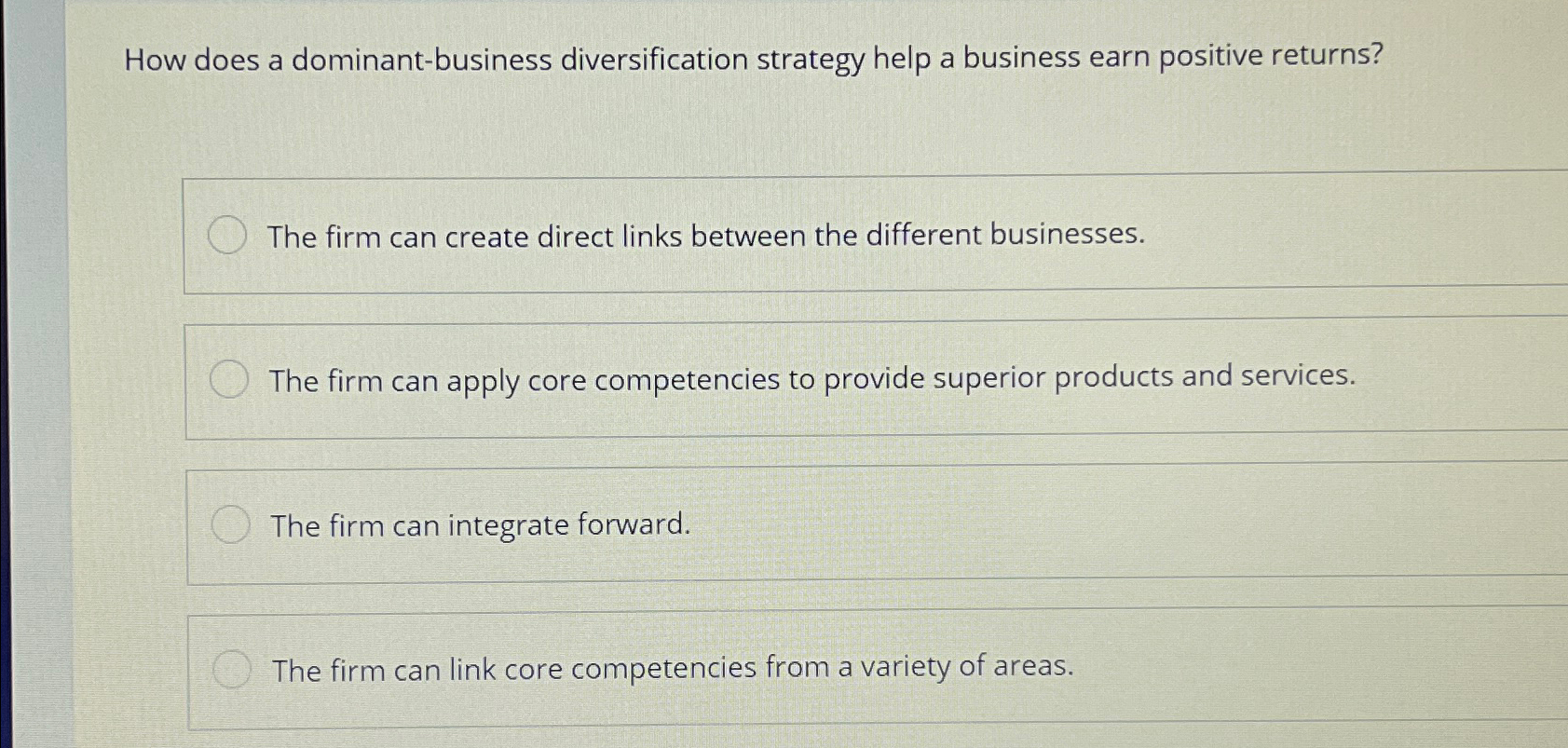 Solved How does a dominant-business diversification strategy | Chegg.com