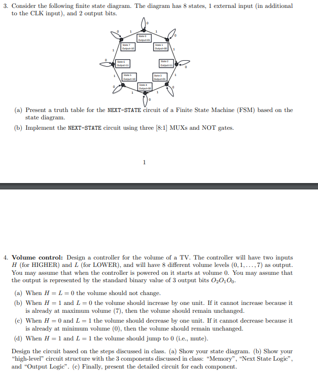Consider the following finite state diagram. The | Chegg.com