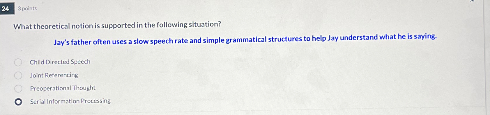 Solved 243 ﻿pointsWhat theoretical notion is supported in | Chegg.com