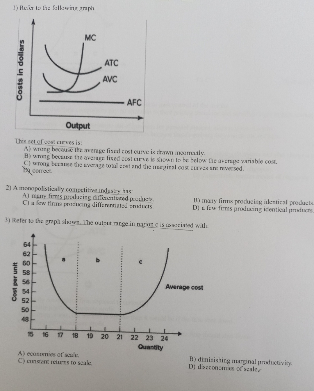 Solved Refer to the following graph.This set of cost curves | Chegg.com