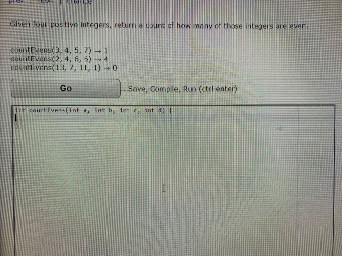 Solved Given four positive integers, return a count of how | Chegg.com