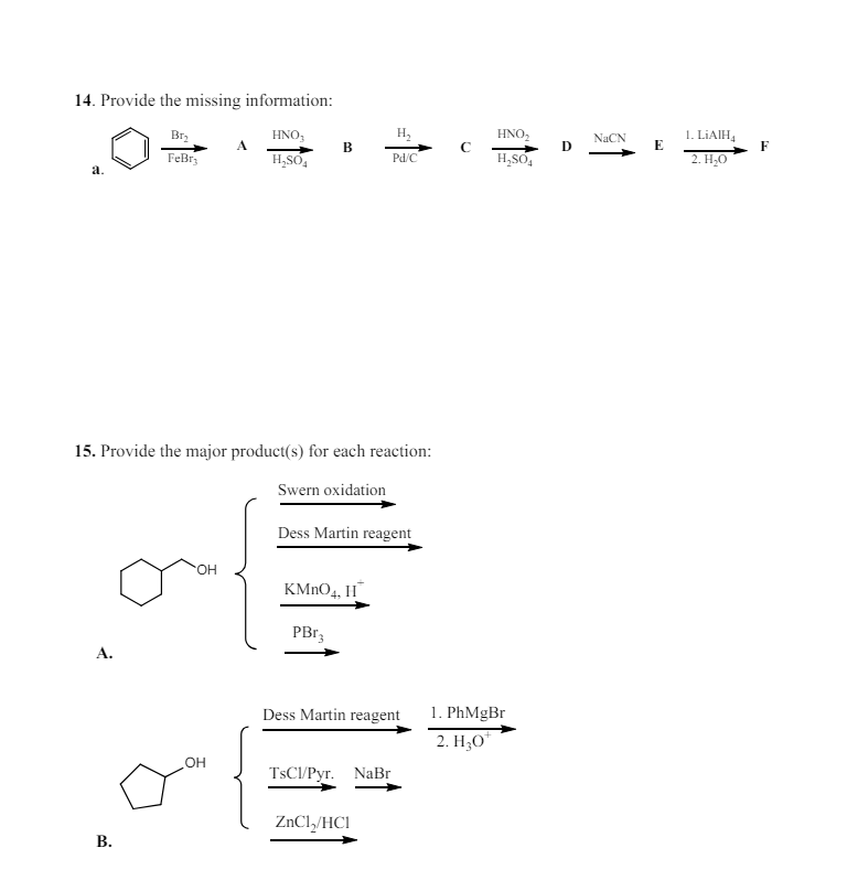 Solved Provide the major product(s) ﻿for each reaction:A | Chegg.com