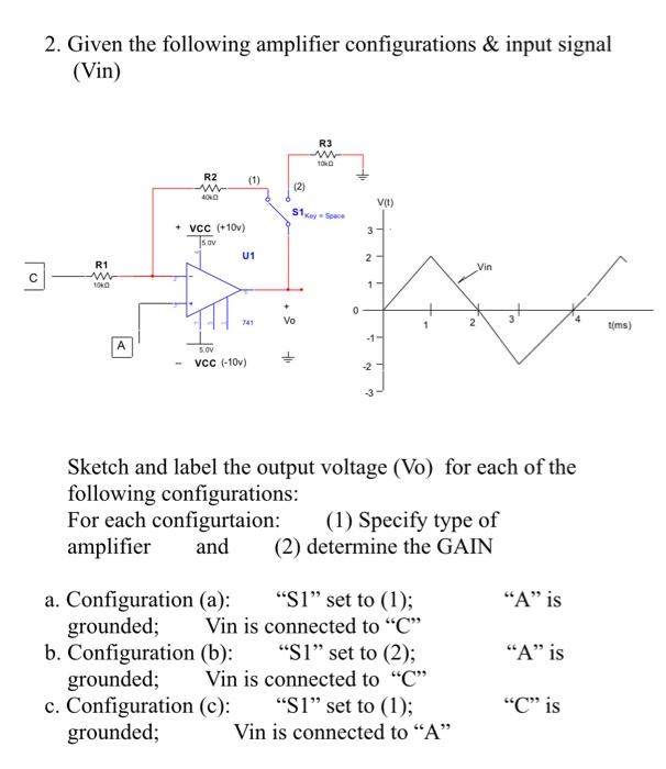 Solved 2. Given the following amplifier configurations \& | Chegg.com