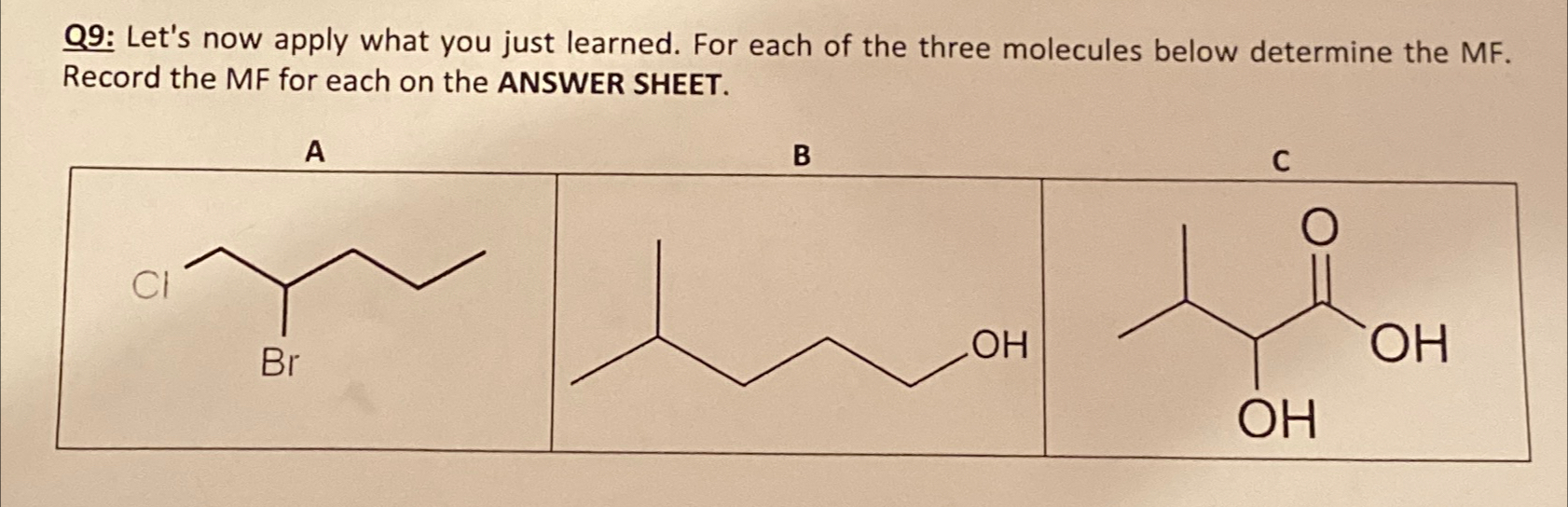 Solved Determine the molecular formula for each of the 3 | Chegg.com