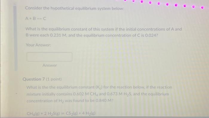 Solved Consider the hypothetical equilibrium system below: | Chegg.com
