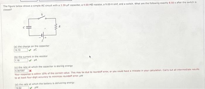 Solved The figure below shows a simple RC circuit with a | Chegg.com