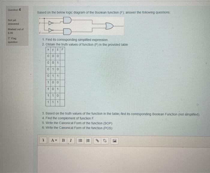 Solved Question 4 Based on the below logic diagram of the | Chegg.com