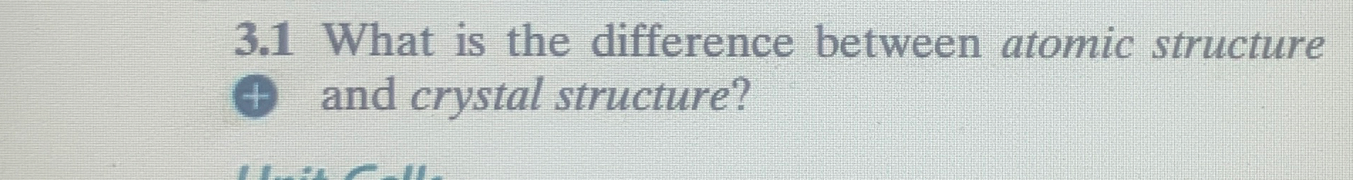 3.1 ﻿What is the difference between atomic structure( | Chegg.com