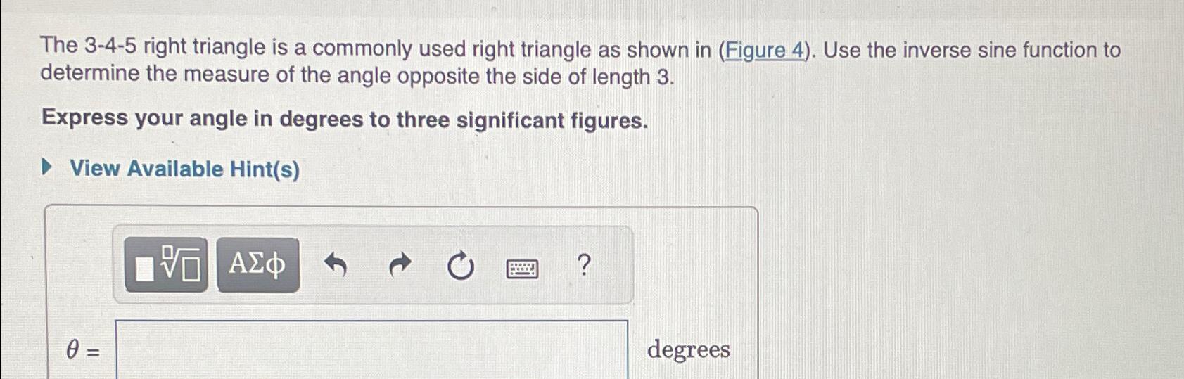 Solved The 3-4-5 ﻿right triangle is a commonly used right | Chegg.com