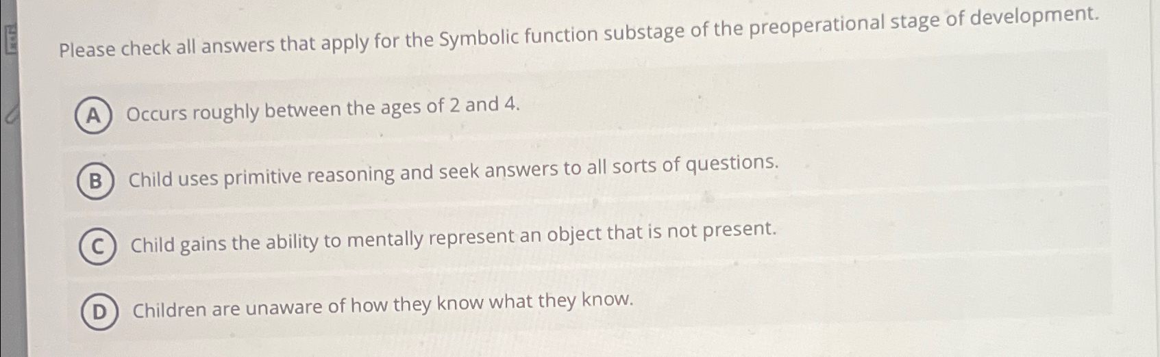 Solved Please check all answers that apply for the Symbolic | Chegg.com