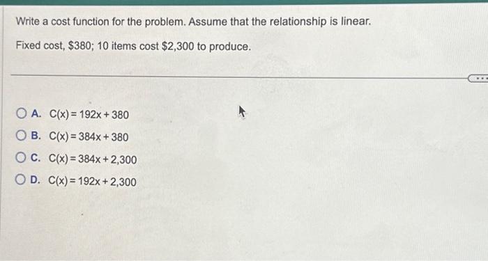 Solved Write a cost function for the problem. Assume that | Chegg.com