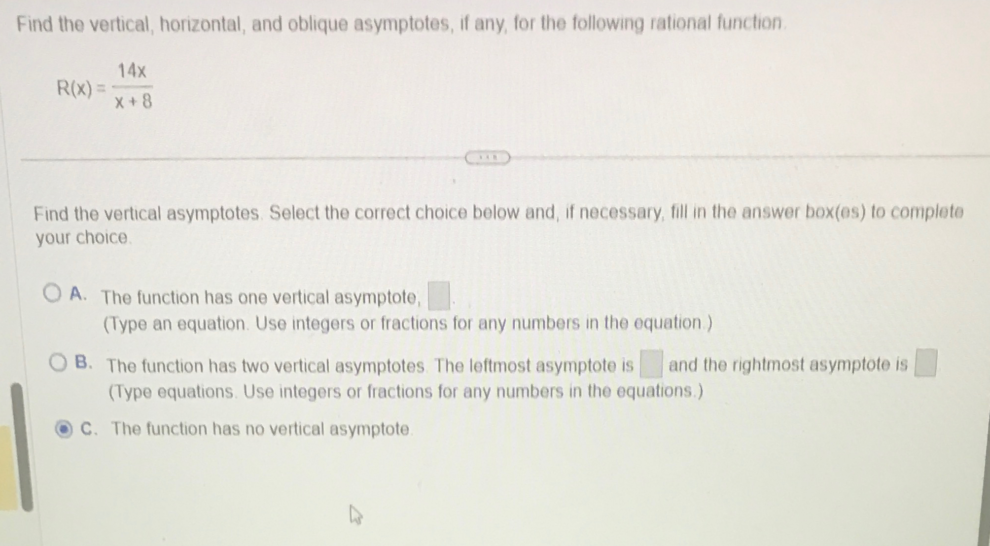 Solved Find the vertical, horizontal, and oblique | Chegg.com