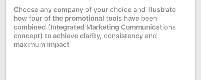 Solved Choose any company of your choice and illustrate how | Chegg.com