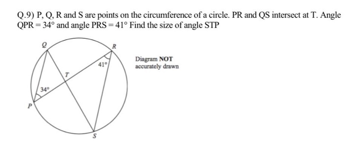 Solved Q.9) P, Q, R and S are points on the circumference of | Chegg.com