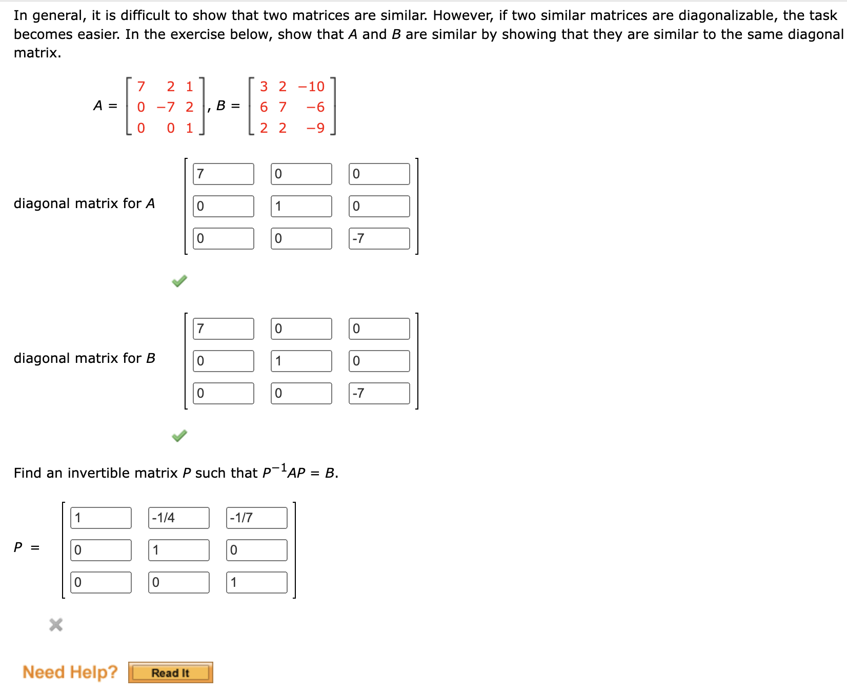 Solved In general, it is difficult to show that two matrices | Chegg.com
