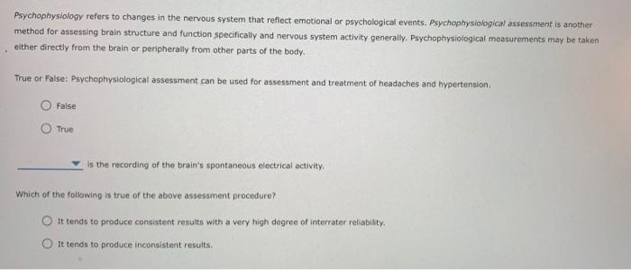 Solved 6. Physical exams and psychophysiological assessment | Chegg.com