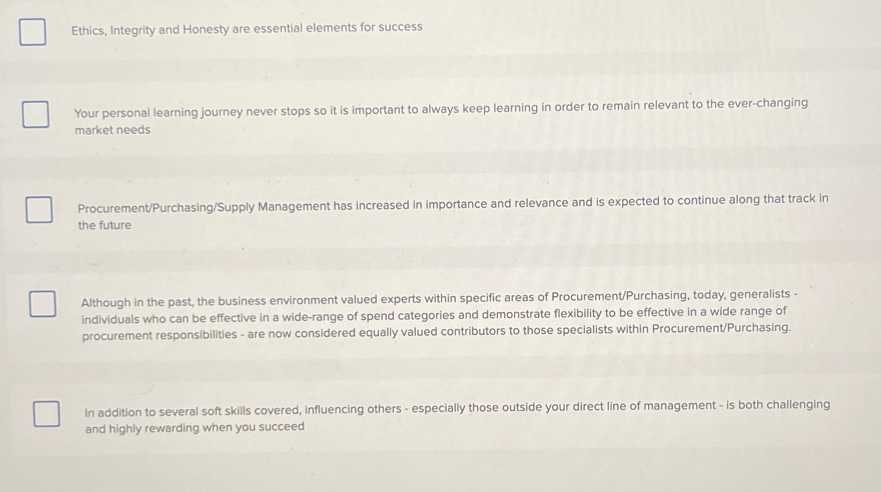 Solved Ethics, Integrity and Honesty are essential elements | Chegg.com