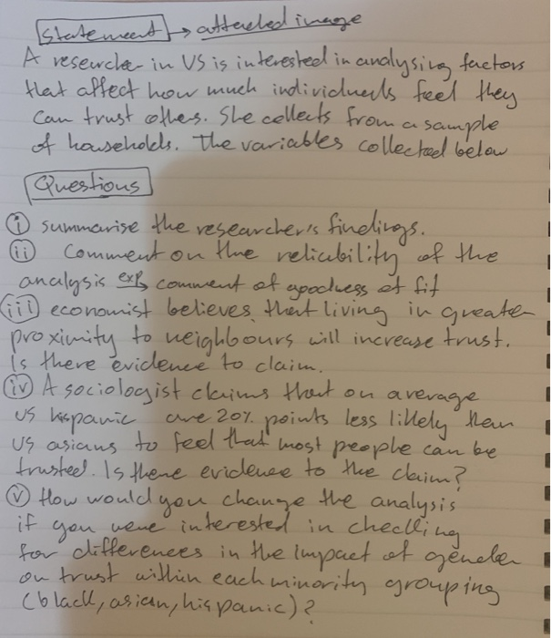 statement attached image A researcher in US is | Chegg.com