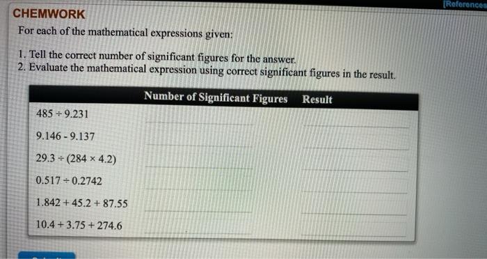 Solved (References CHEMWORK For each of the mathematical | Chegg.com