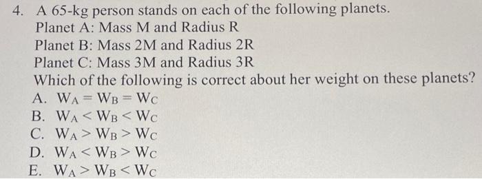 Solved 4. A 65-kg person stands on each of the following | Chegg.com