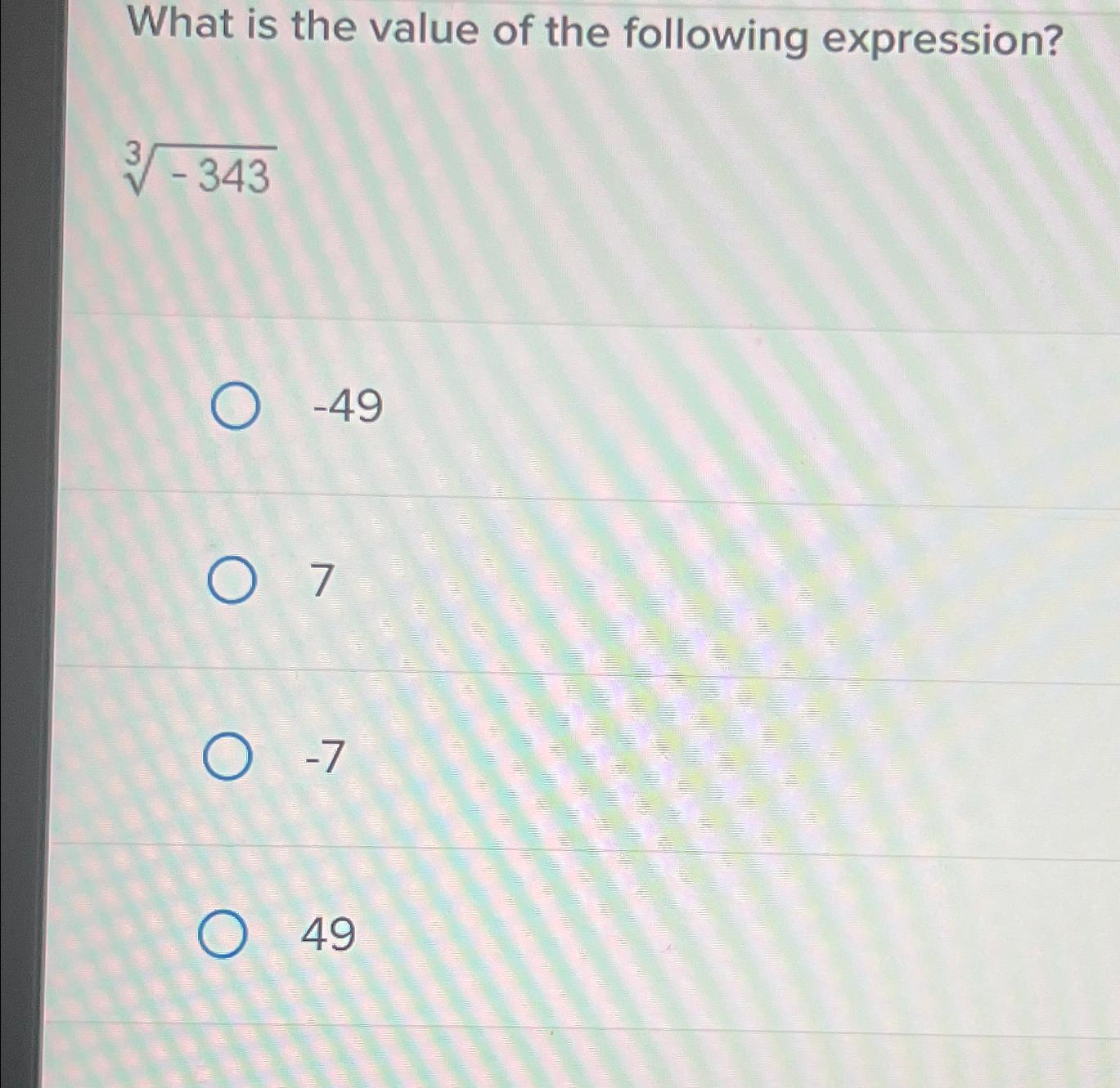 Solved What is the value of the following | Chegg.com