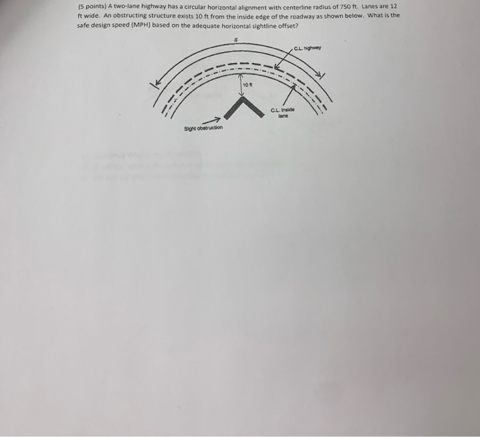Solved (5 points) A two-lane highway has a circular | Chegg.com