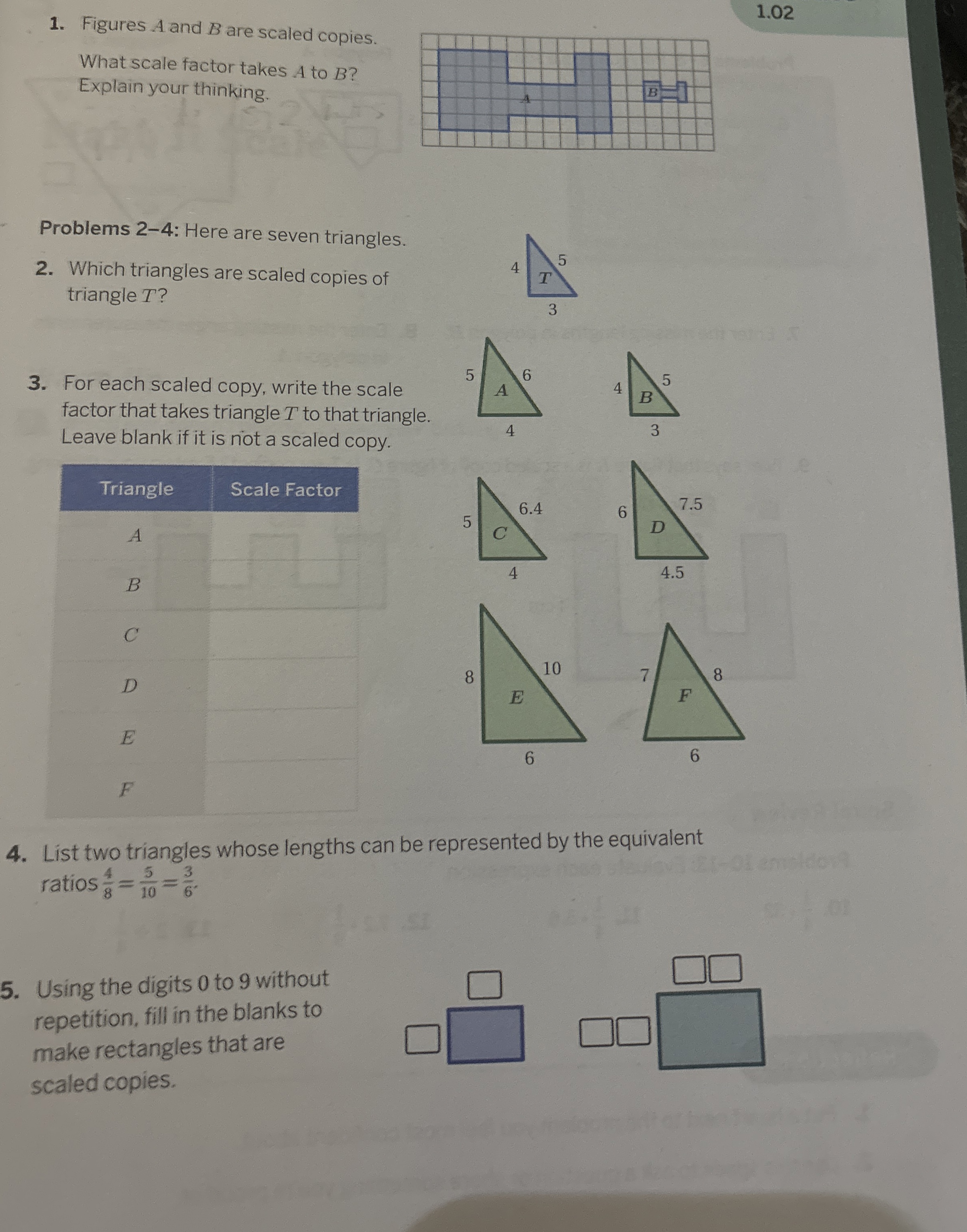 Figures A and B ﻿are scaled copies.1.02What scale | Chegg.com