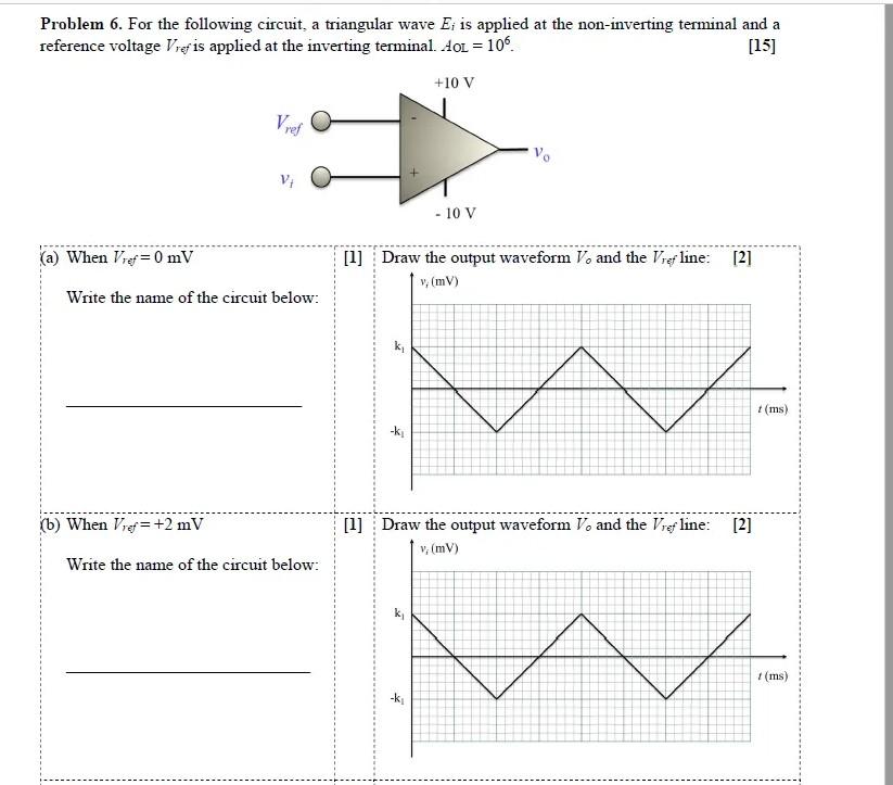 Solved Problem 6. For the following circuit, a triangular | Chegg.com