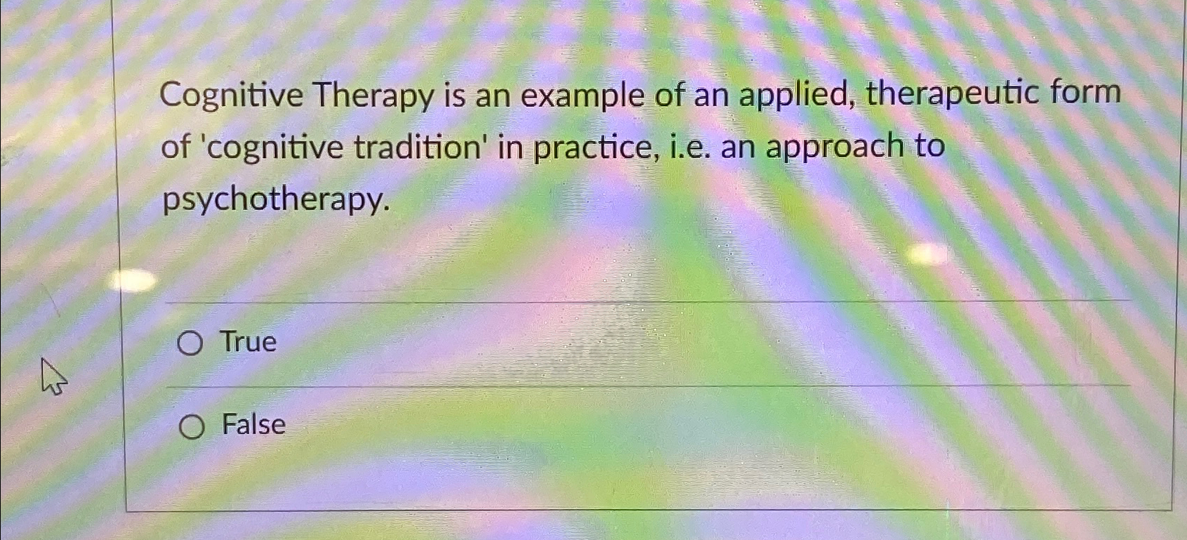 Solved Cognitive Therapy is an example of an applied, | Chegg.com