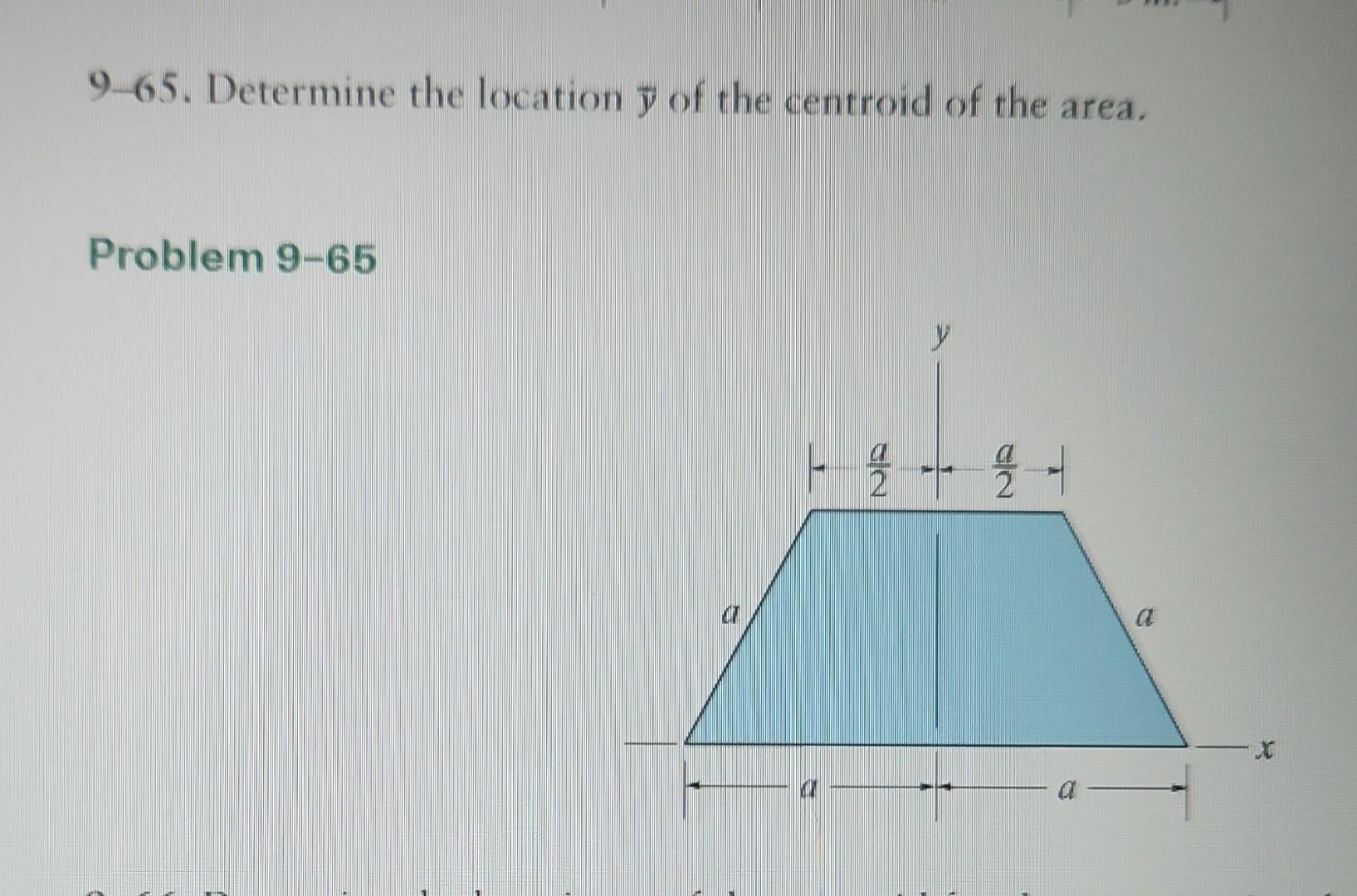Solved Statics Problem 9-65 determine the location y bar of | Chegg.com