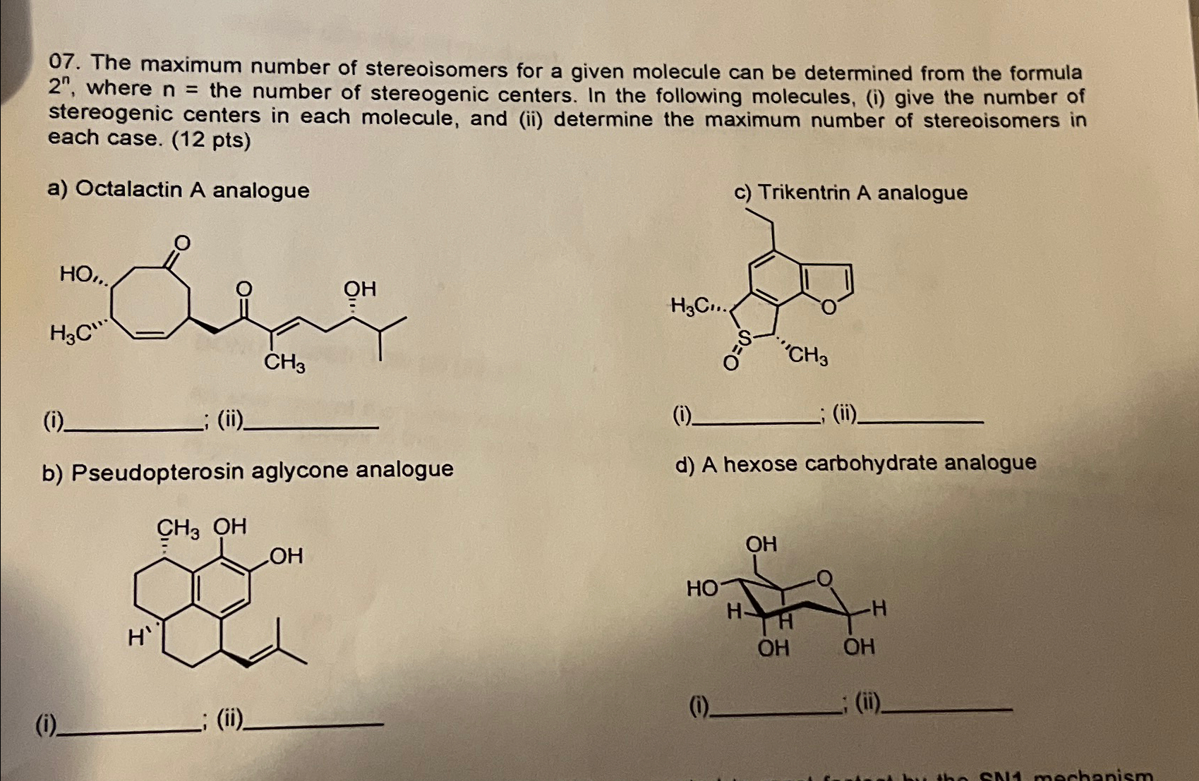 Solved The maximum number of stereoisomers for a given | Chegg.com