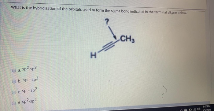 Solved What is the hybridization of the orbitals used to | Chegg.com